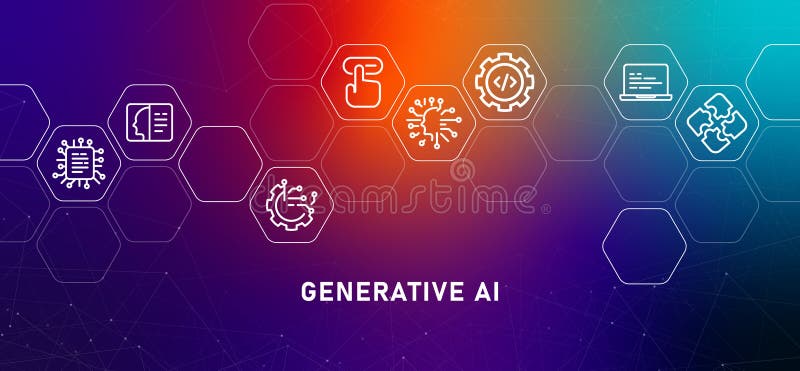 Generative Ai Gradient Header Machine Learning Computing Smart System Programming Development