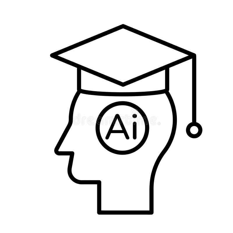 Generative AI Graduate Icon Stock Illustration - Illustration of icon ...