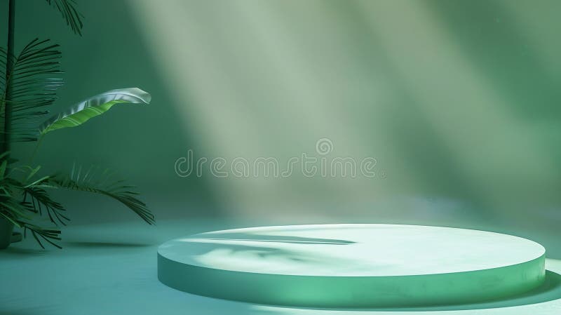 Generative AI Green Shadow Background Studio Room Photo Empty Gradient ...