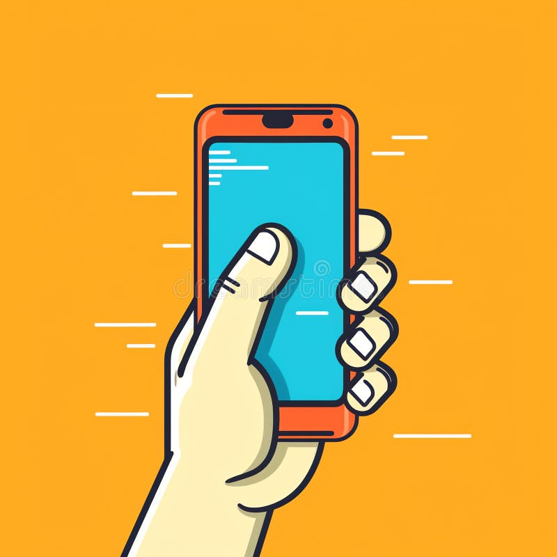 Generative Ai Hand Holding A Phone Stock Illustration Illustration