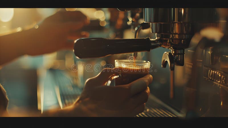 Generative AI Hand of Male Barista Making Coffee for Customers Business ... Generative AI Hand of Male Barista Making Coffee for Customers Business ...