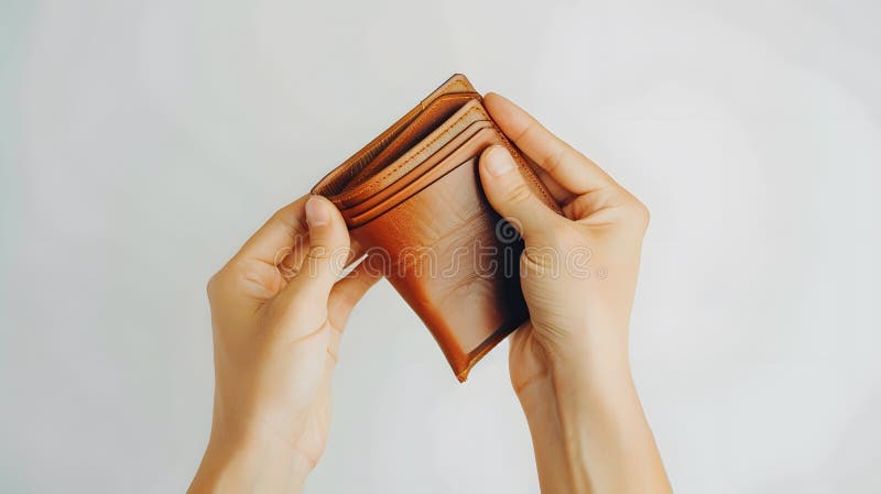 Generative AI Hands with an Empty Wallet on a White Background Business ...