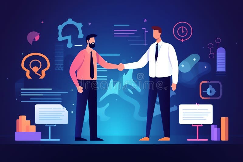 Generative AI Handshake Business Agreement- Stock Illustration ... Generative AI Handshake Business Agreement- Stock Illustration ...