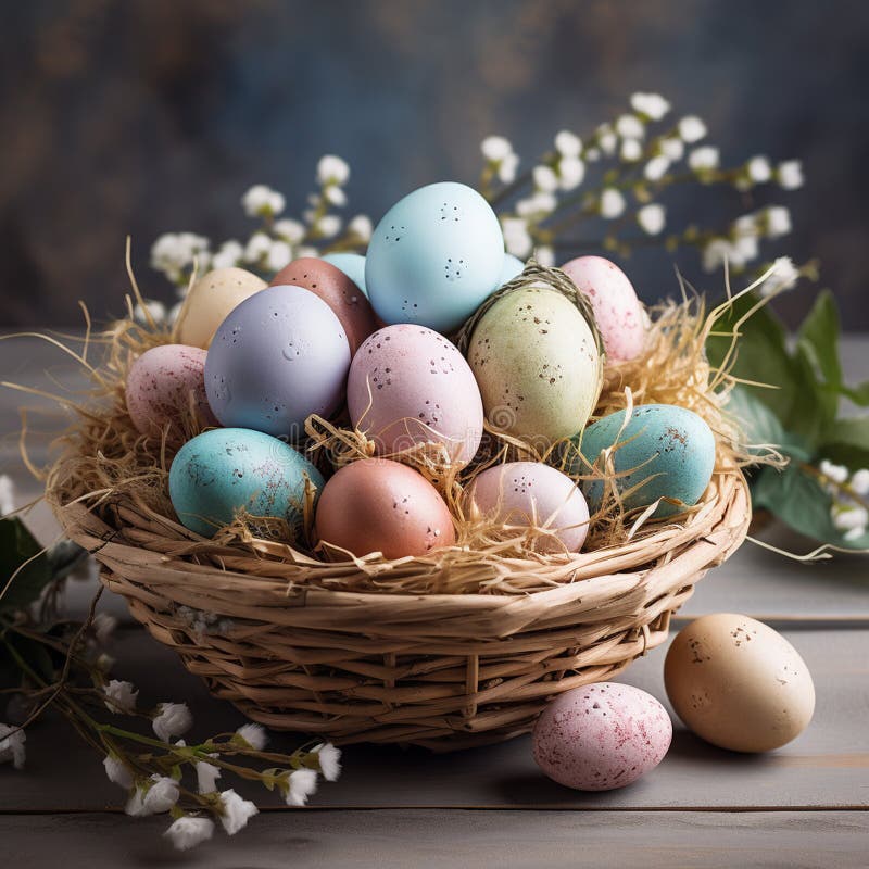 Happy Easter! Banner with Easter Eggs in Pastel Colors. Banner ...