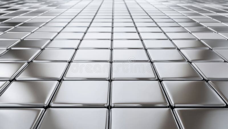 Generative Ai Has Produced Sleek Metallic Square Tiles Arranged in a ...