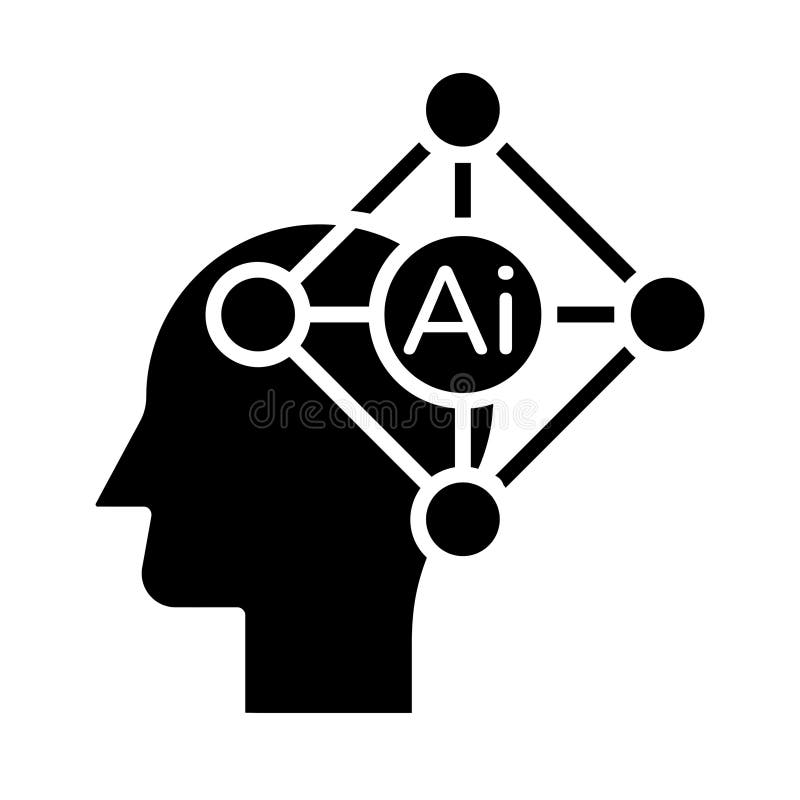 Generative AI head icon stock vector. Illustration of artificial ...