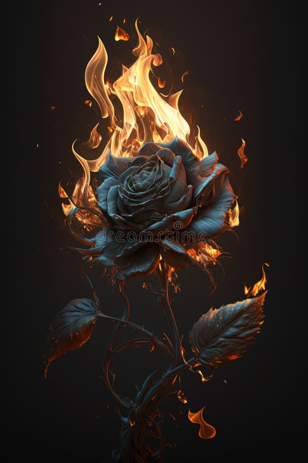 Generative AI. Heartbroken Concept by Half Burnt Rose Leaving Some into ...