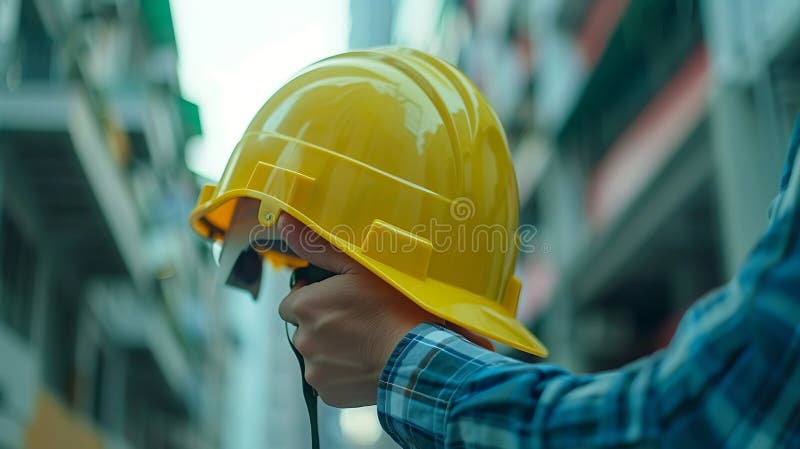 Generative AI Helmet Construction Engineer Team Men Hands Holding ...