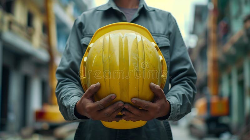 Generative AI Helmet Construction Engineer Team Men Hands Holding ...