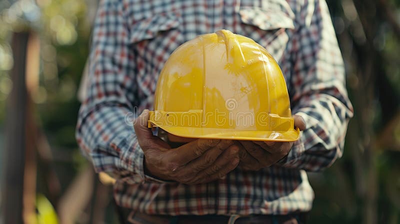 Generative AI Helmet Construction Engineer Team Men Hands Holding ...