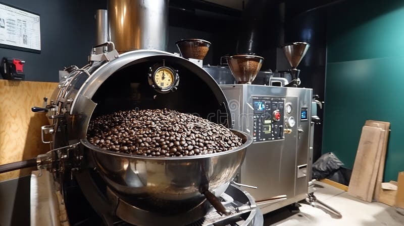 Generative AI High Quality Image of Coffee Beans Roasting in a ...