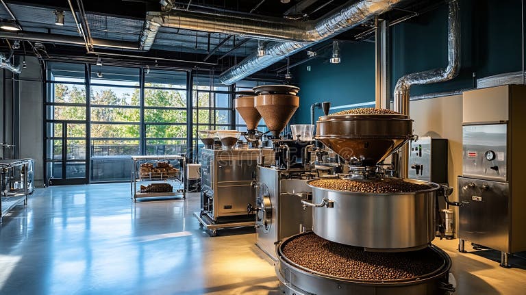 Generative AI High Tech Coffee Roasting Facility with Processing ...