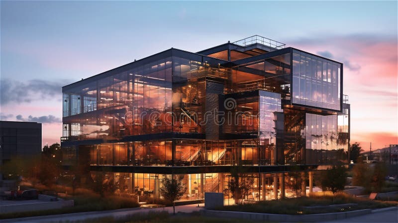 Generative AI, High-Tech Efficiency Building Stock Illustration ...