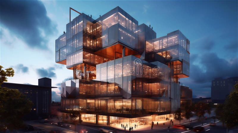 Generative AI, High-Tech Efficiency Building Stock Illustration ...