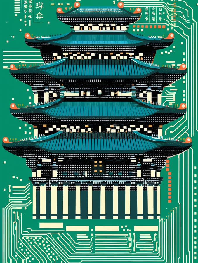 1396_Hightech_industry_in_1 Stock Illustration - Illustration of ...