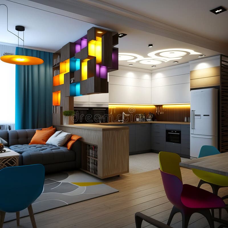 Generative AI Home Interior Shot Stock Illustration - Illustration of ...