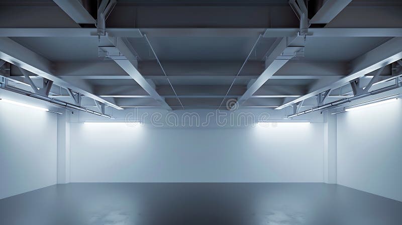 Generative AI Horizontal White Panel Under Bridge with Two Spotlights ...