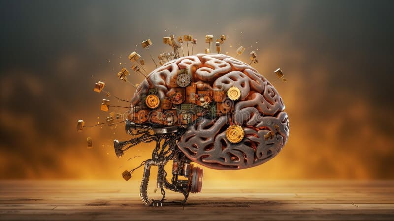 Generative AI, Human Brain and Artificial Intelligence Concept, Big ...