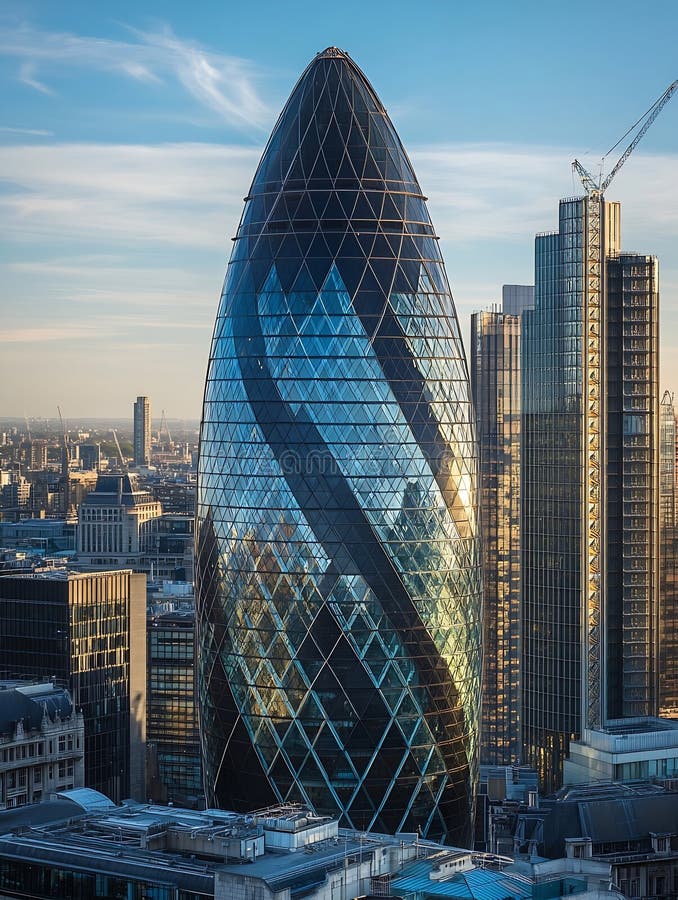 Generative AI Iconic Modern Skyscraper in Cityscape with Reflected Sky ...