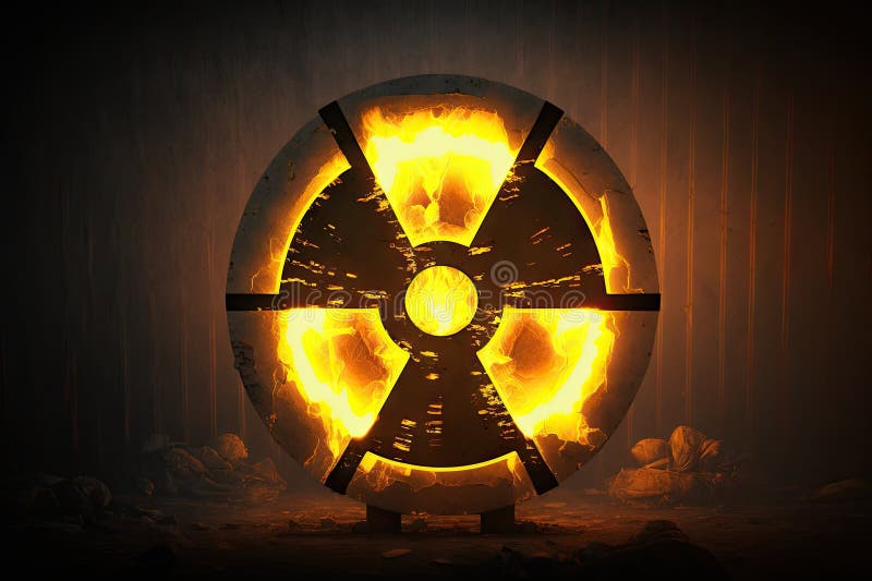 Generative AI of Illuminated Nuclear Warning Symbol Concept for ...