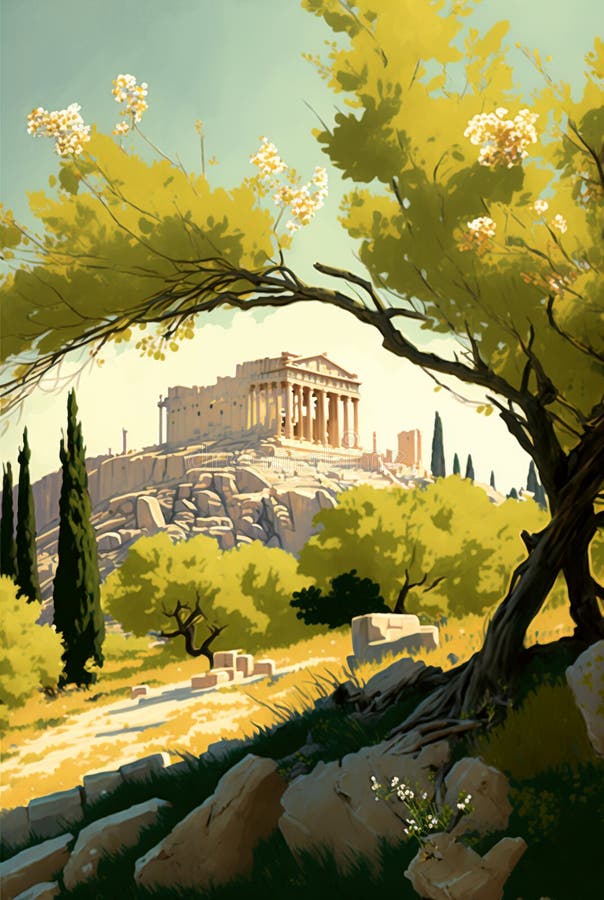 Generative AI Illustration of Ancient Greece Stock Illustration ...