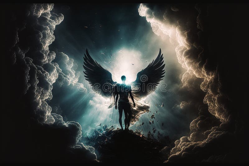 Generative AI Illustration of Angel in Heaven Afterlife Concept Stock ...