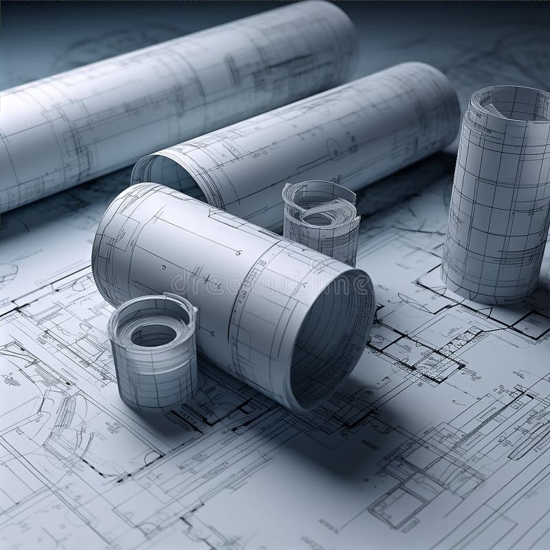 Blueprints Rolled Up