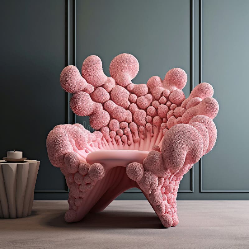Generative AI Illustration. Coral Shape Chair. Stock Illustration ...