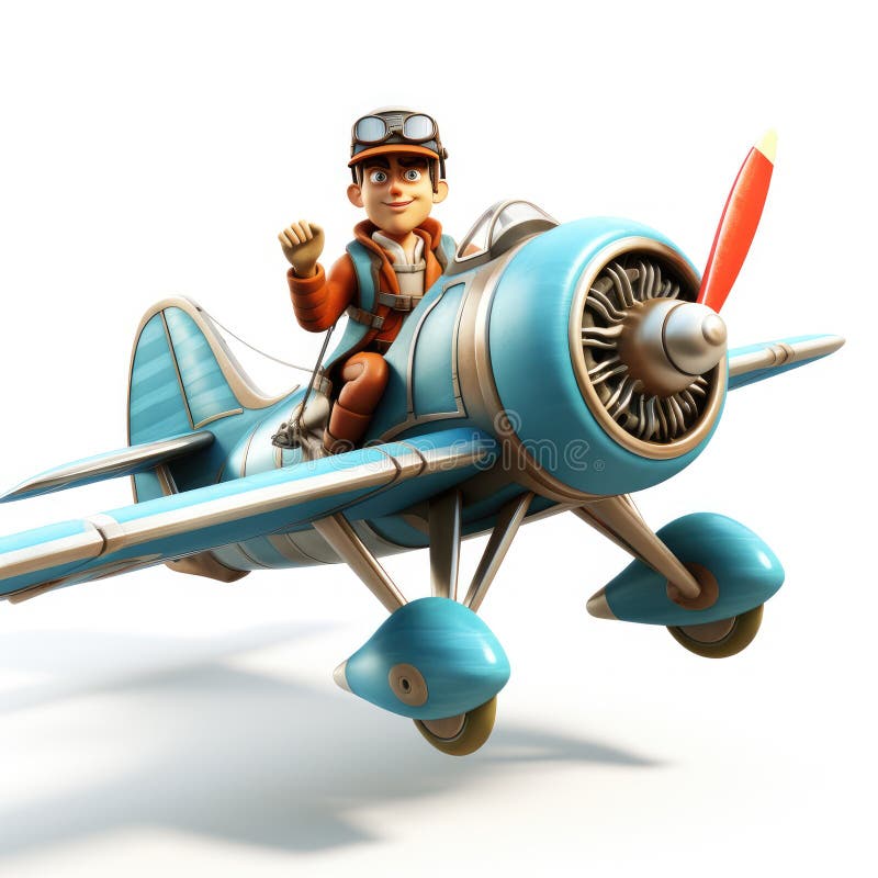 Generative Ai Illustration of 3d Cartoon from a Man Flying in Retro ...