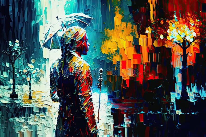 Generative AI Illustration Digital Abstract Impressionism Painting ...