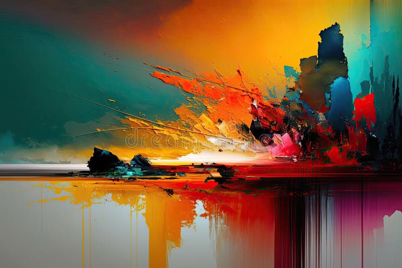 Generative AI Illustration Digital Abstract Impressionism Painting ...