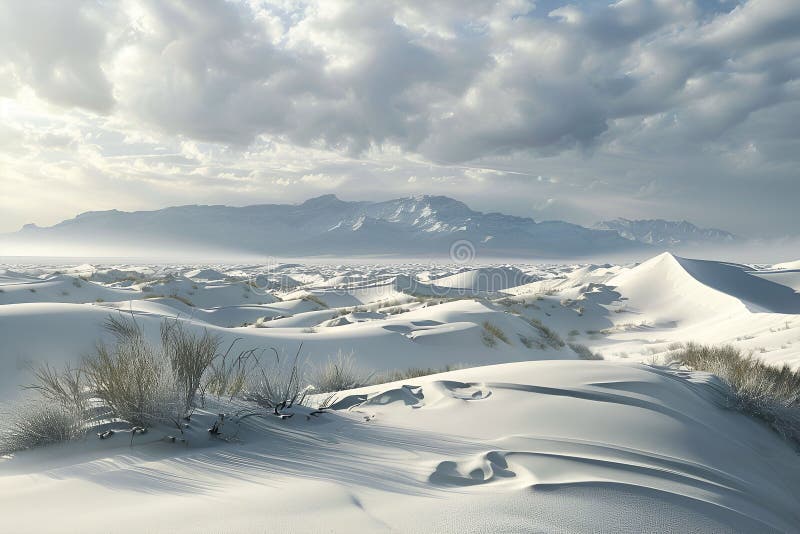 Generative Ai Illustration. Dune Landscape in White Sand Stock ...