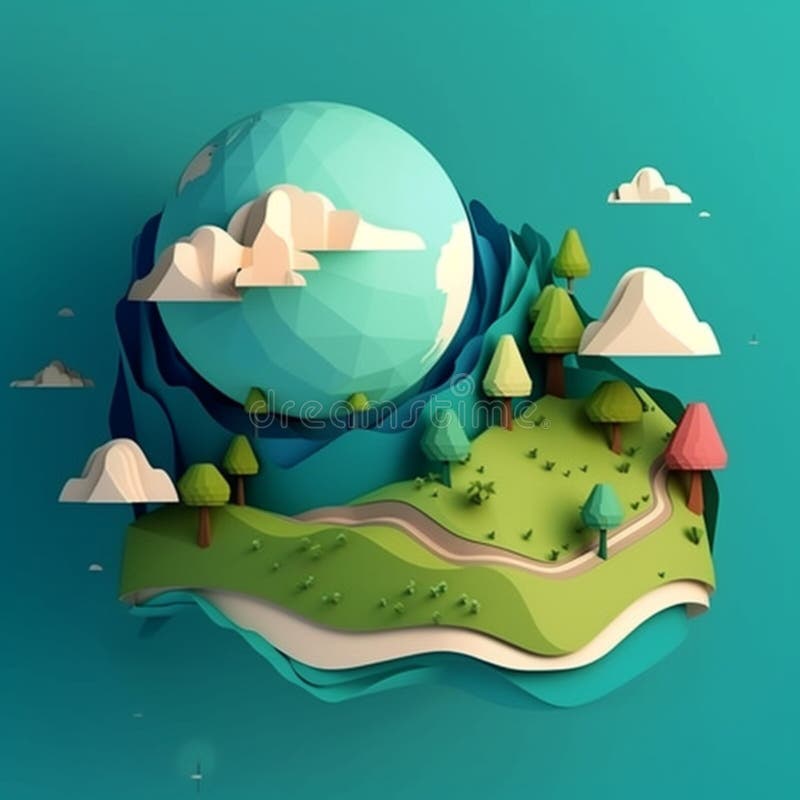 Generative AI Illustration. Earth Day Illustration Stock Illustration ...