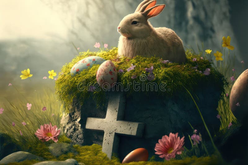 Generative AI Illustration of Easter Theme Image of Cute Adorable ...