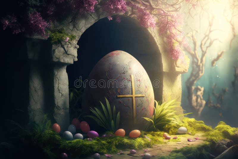 Generative AI Illustration of Easter Theme Image of Religious Easter ...