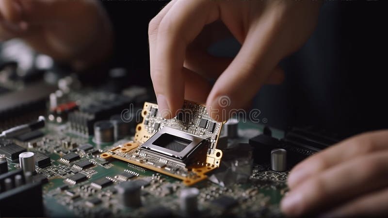 Generative Ai Illustration of Engineer Repairman the Computer ...