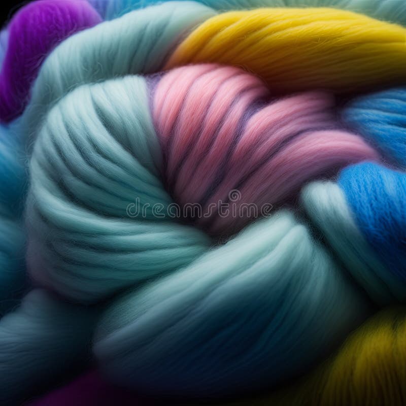 Generative AI Illustration of Full Frame Fuzzy Woolen Yarn of ...