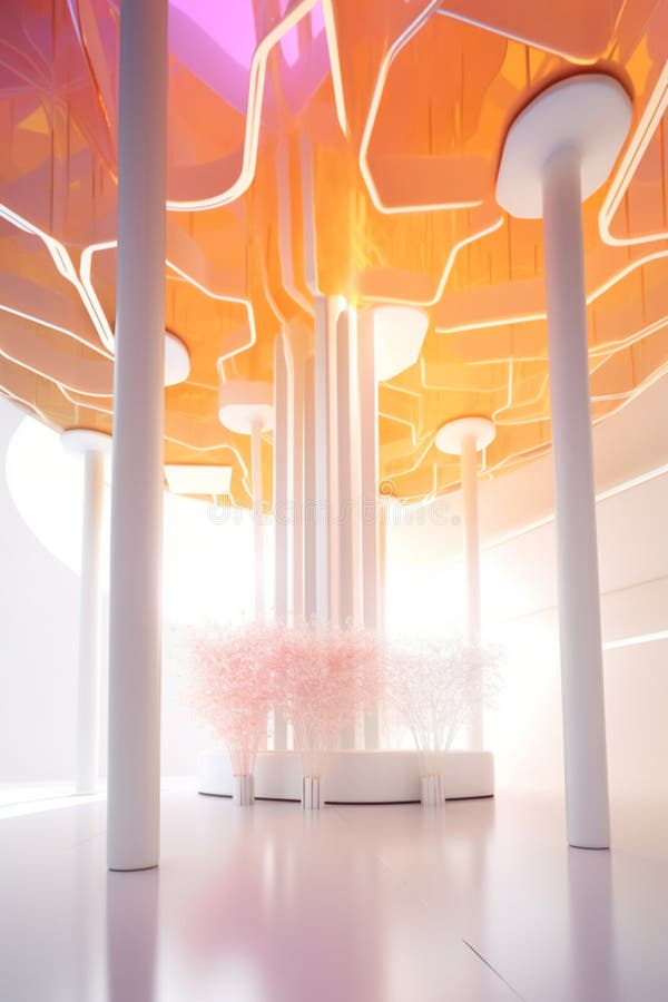 Generative Ai Illustration. Geometry Installation Stock Illustration ...