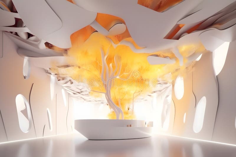 Generative Ai Illustration. Geometry Installation Stock Illustration ...