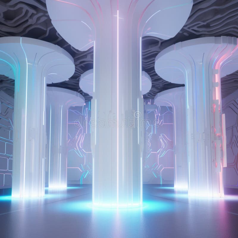 Generative Ai Illustration. Geometry Installation Stock Illustration ...