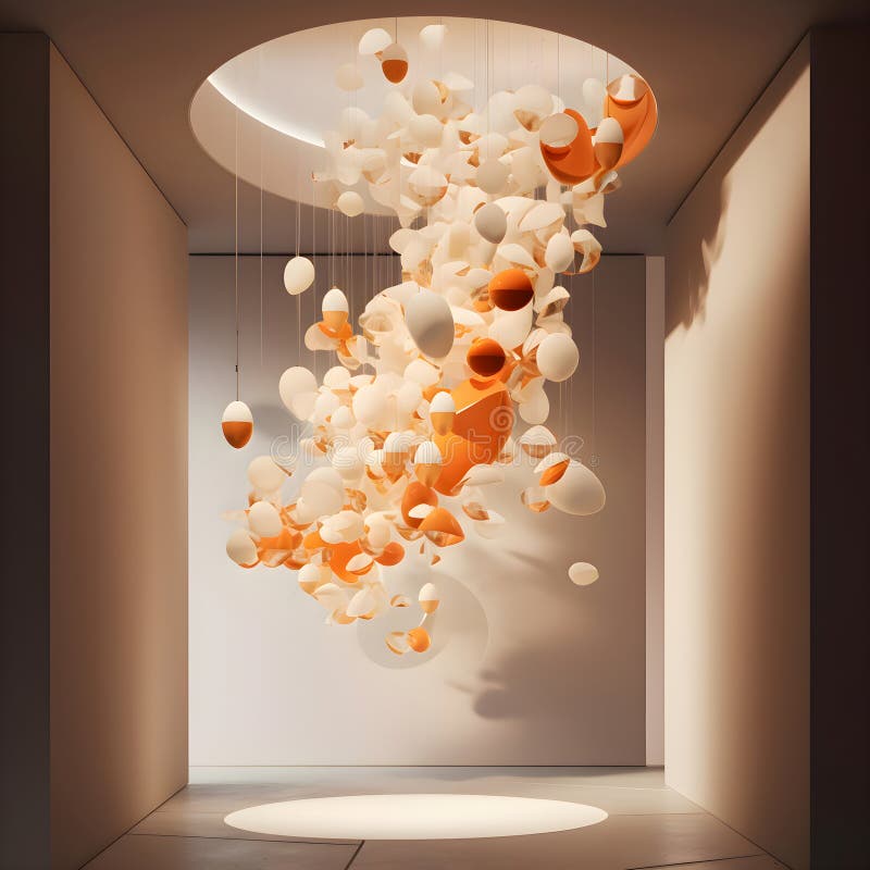 Generative Ai Illustration. Geometry Installation Stock Illustration ...