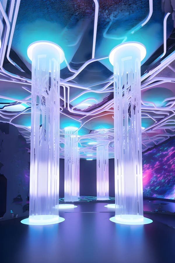 Generative Ai Illustration. Geometry Installation Stock Illustration ...