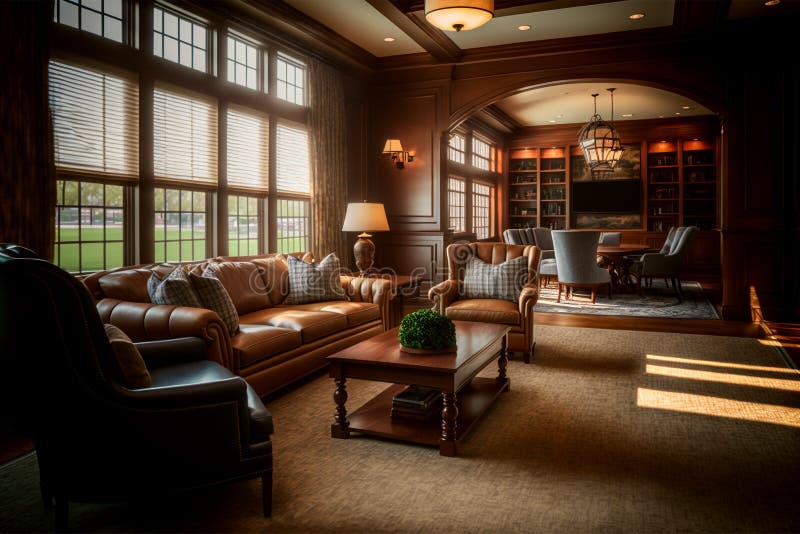 Generative AI Illustration of Golf Club Interior Stock Illustration ...