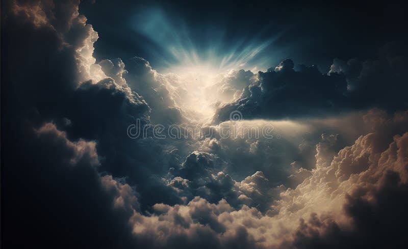 Generative AI Illustration of Heaven Afterlife Concept Stock ...