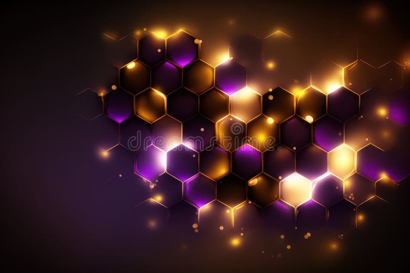 Generative AI Illustration Image of Vibrant Hexagonal Design Pattern ...