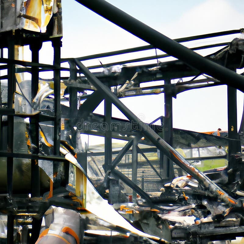 Generative AI Illustration of a Industrial Facility Damaged from an ...