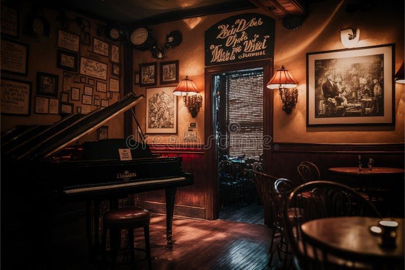 Generative AI Illustration of Jazz Club Interior Stock Illustration ...