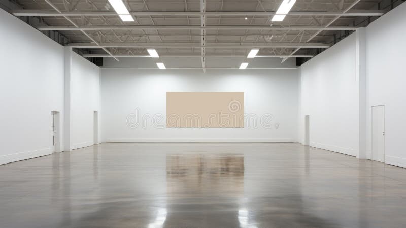 Generative Ai Illustration of Large View on a Empty Art Gallery Stock ...
