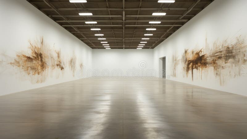 Generative Ai Illustration of Large View on a Empty Art Gallery Stock ...