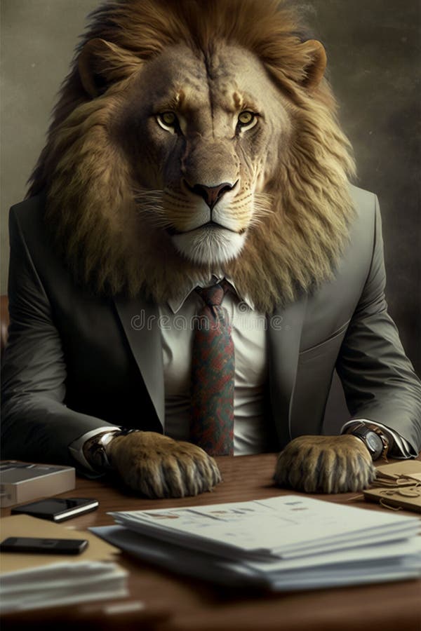 AI Generative Lion Isolated on White. Generative AI Stock Illustration ...